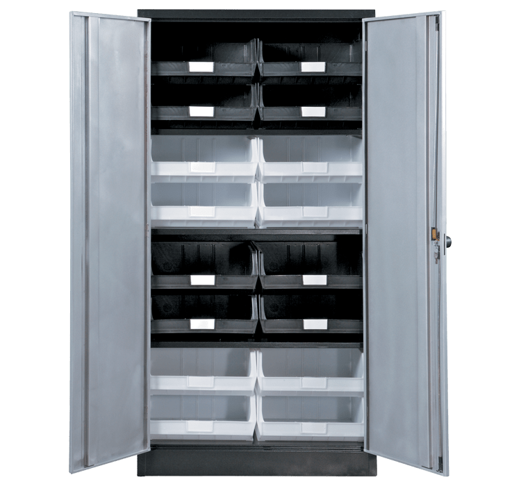 Black & Silver - Linbin® Storage Bin Cabinet Kit | Linbin® Storage Bins ...