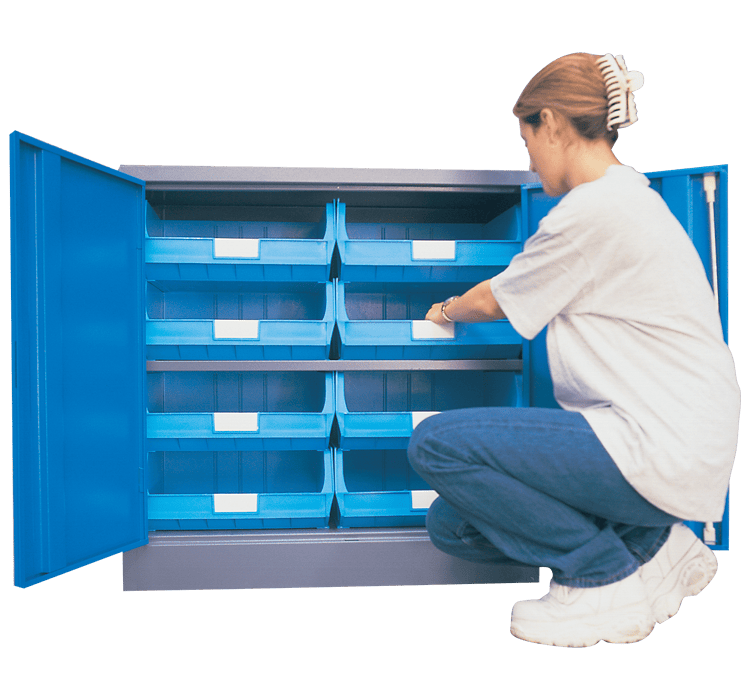 Blue - Linbin® Storage Bin Half Size Cabinet Kit 4 | Linbin® Storage ...